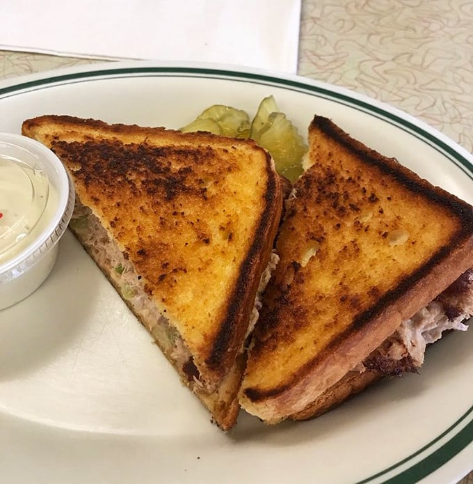 The humble tuna melt: proof that sometimes the simplest sandwiches deliver the most profound satisfaction. That golden toast though!
