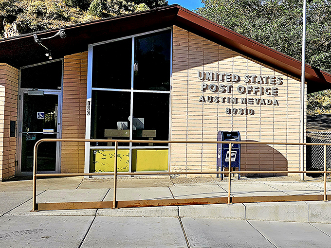 Even the post office in Austin has personality - zip code 89310 might be the most peaceful mail route in America.
