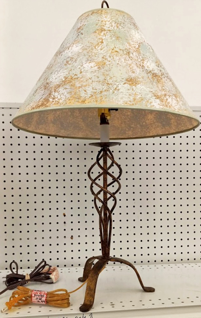 This weathered lamp brings character and charm that no mass-produced fixture could ever replicate at any price.