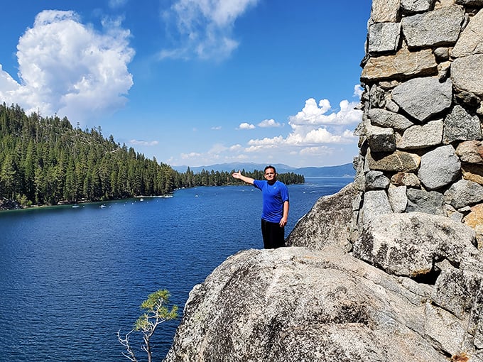 Standing at the teahouse ruins on Fannette Island, living your best castaway-meets-history-buff life with million-dollar views.