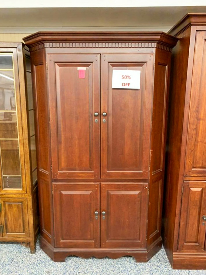 This stately wooden cabinet at half-price isn't just furniture&mdash;it's an heirloom waiting for its adoption papers.