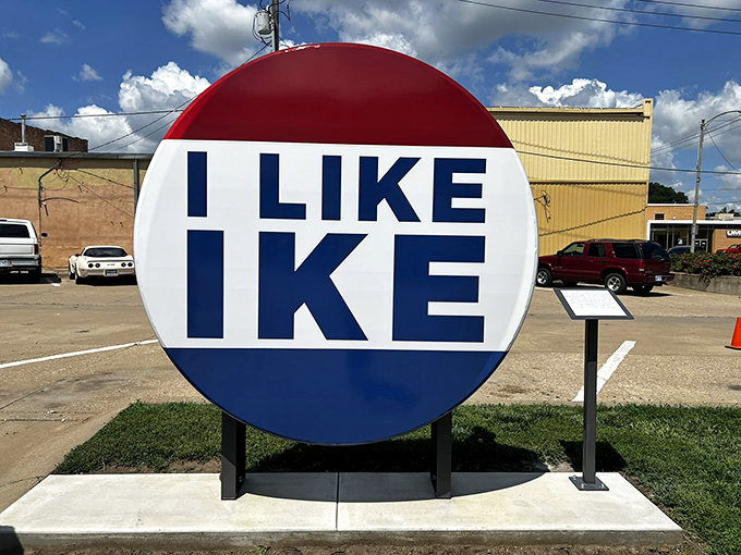 Political memorabilia at its finest! This giant "I Like Ike" button reminds us of a time when campaign slogans were refreshingly straightforward and Abilene's favorite son ruled the White House.