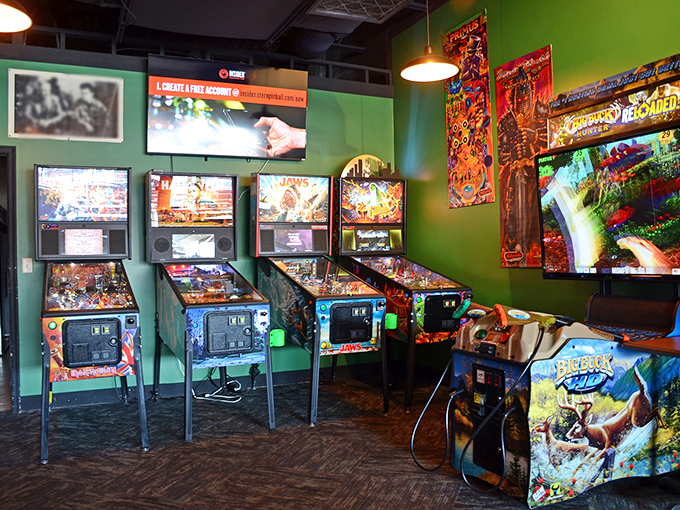The arcade room offers a chance to work off some of that brisket while reliving your misspent youth one quarter at a time.