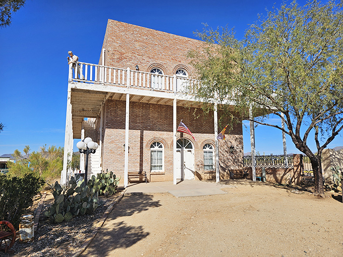 The two-story brick building stands like the desert's version of a downtown high-rise&mdash;the frontier equivalent of prime real estate.