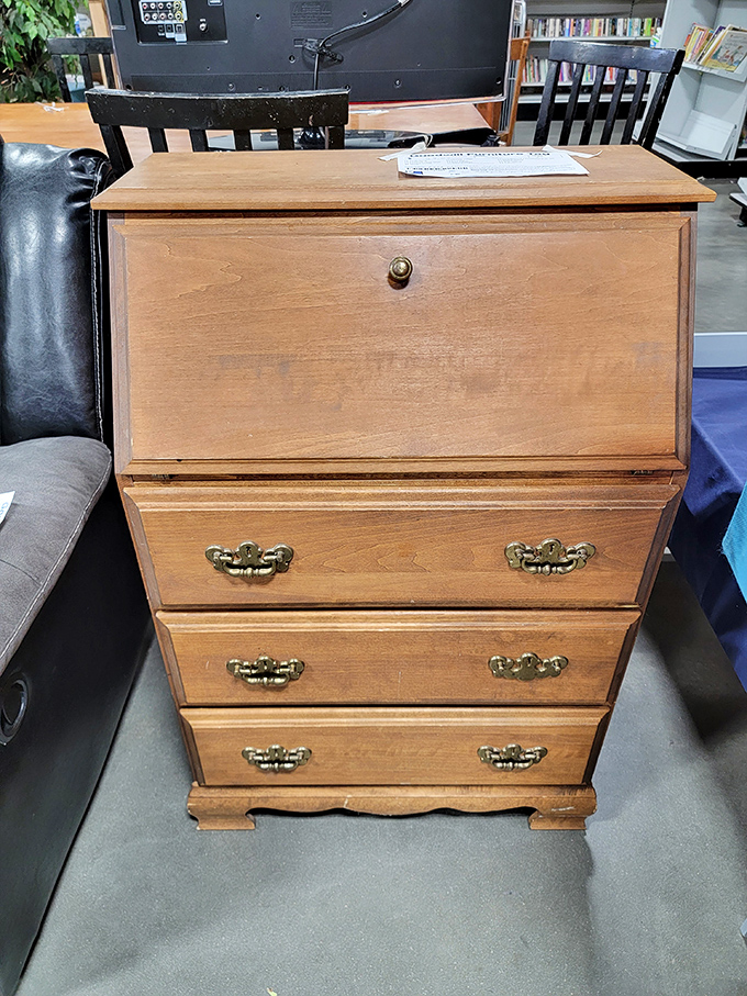 This vintage secretary desk isn't just furniture&mdash;it's a time machine with drawers. Solid craftsmanship that's outlasted several smartphone generations.