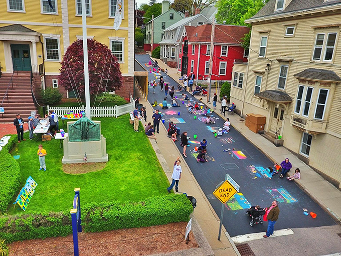 Community chalk art transforms ordinary streets into galleries where creativity flows as freely as conversation between neighbors.