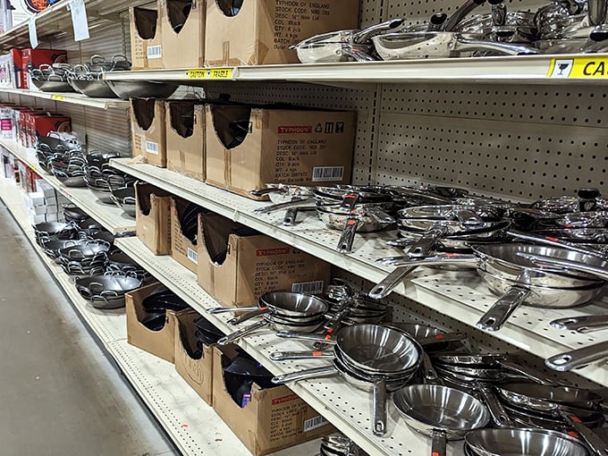 Professional-grade cookware gleams on the shelves, transforming ordinary home cooks into culinary contenders without the celebrity chef price tag.