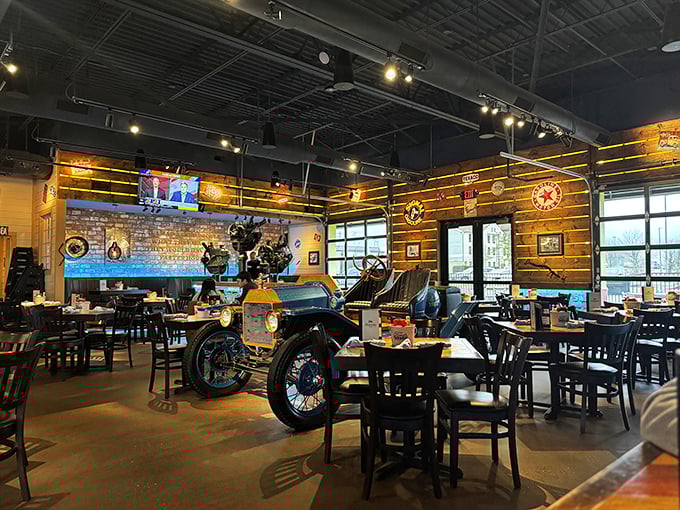 They've parked a vintage Model T right in the dining room &ndash; the ultimate "please don't touch the display" temptation for car buffs.