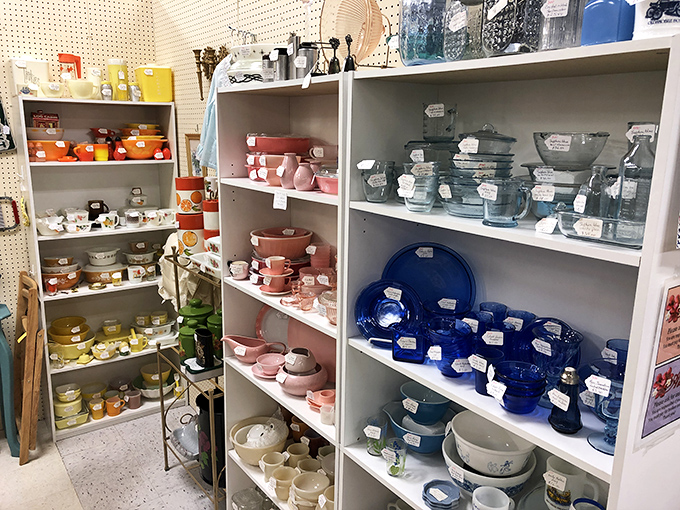 Colorful dishware that makes modern kitchenware look positively boring. That blue glassware collection would make any dinner party Instagram-worthy.