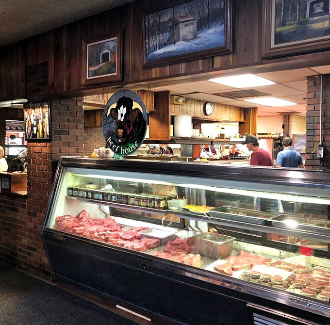 The meat display case&mdash;where dreams begin and diets end. Like a jewelry counter, but the gems are marbled and meant to be grilled.