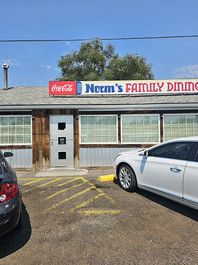 Even on cloudy days, Norm's stands ready to serve. The modest exterior hides culinary treasures that locals have cherished for years.