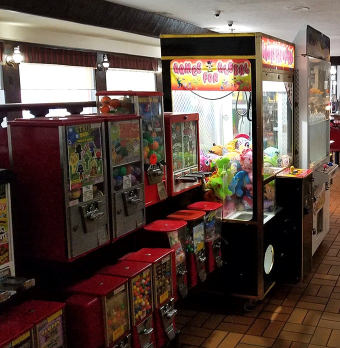 The game area offers nostalgic entertainment for kids and the young-at-heart while waiting for those biscuits to arrive.