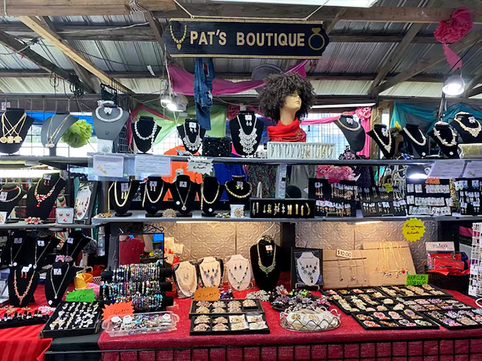 Pat's Boutique offers a dazzling array of jewelry that proves treasure hunting doesn't require a metal detector—just a good eye and patience.