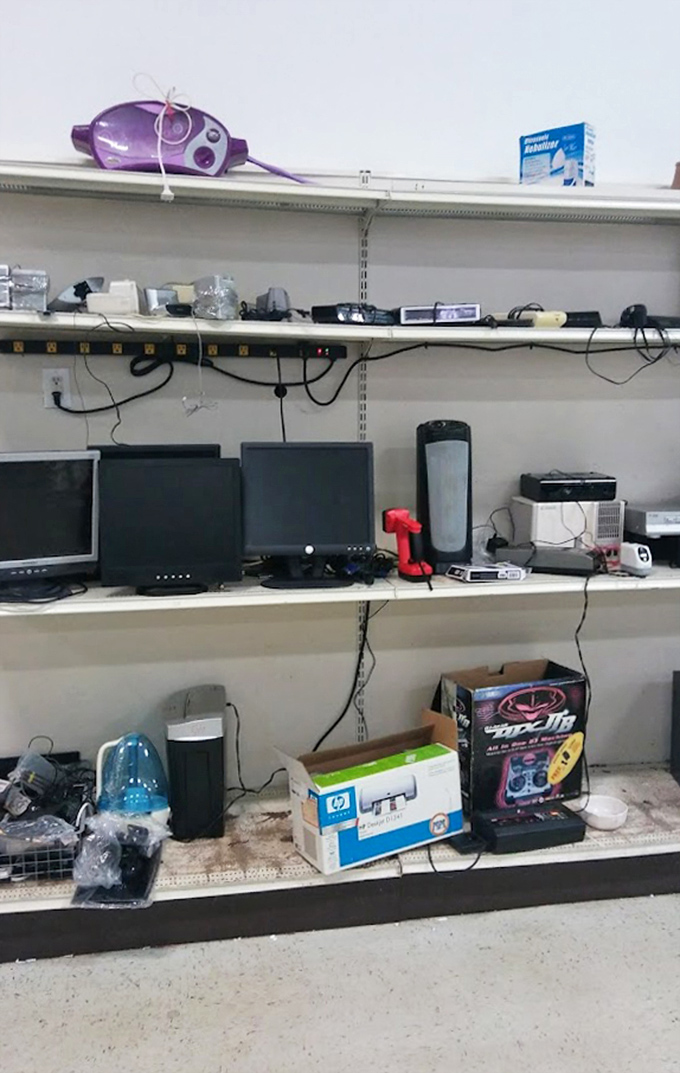 Yesterday's technology at tomorrow's prices. This electronic graveyard occasionally yields perfectly functional treasures for the patient hunter.