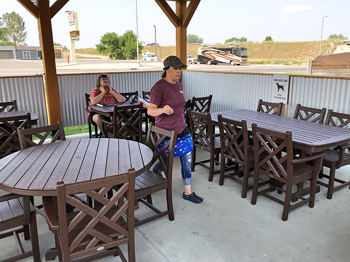Outdoor seating where the big sky country provides the ceiling and fresh mountain air serves as the appetizer.