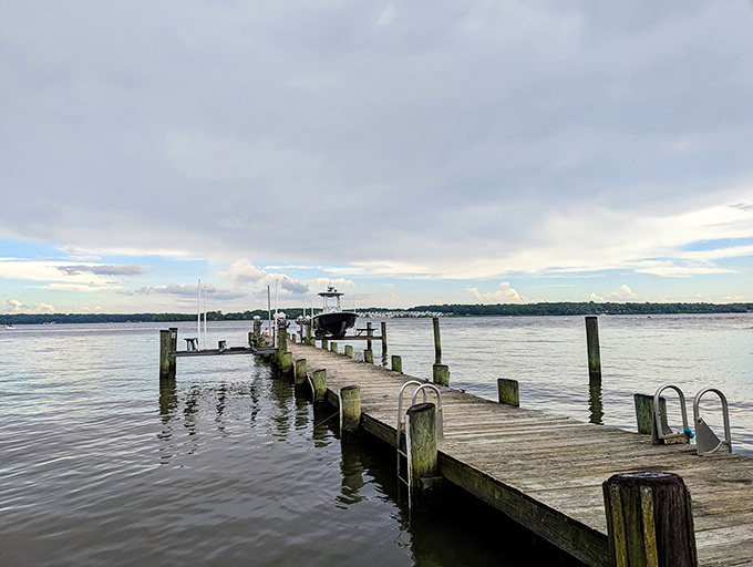 Where thoughts drift away with the tide. This weathered pier extends into the Chesapeake like a wooden invitation to contemplation.