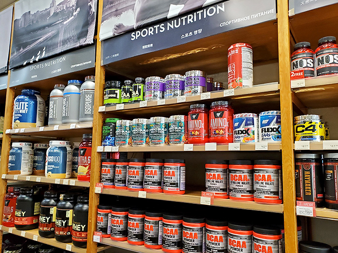 Sports nutrition at discount prices helps your muscles recover from all that aggressive power shopping you've been doing.