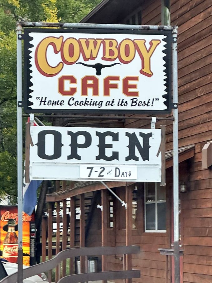 "Home Cooking at its Best!" isn't just a slogan&mdash;it's a solemn promise. That OPEN sign might be the most beautiful sight in the badlands.
