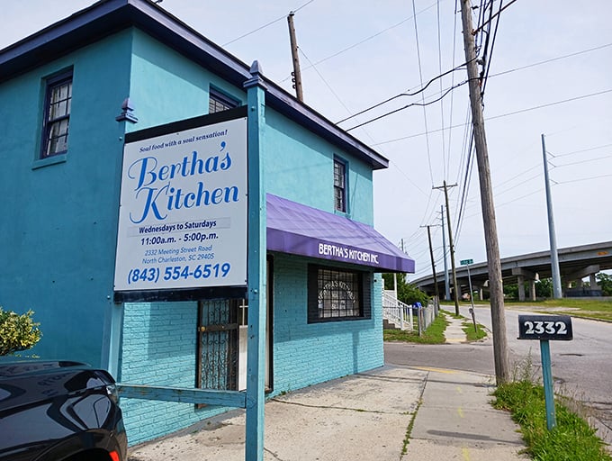 Sometimes the most colorful exteriors hide the most authentic flavors - this kitchen delivers both style and substance.