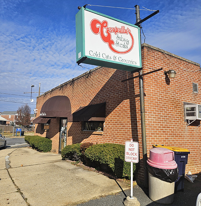 The vintage sign for Casapulla's hangs proudly above this Wilmington institution where sandwich traditions run deep.
