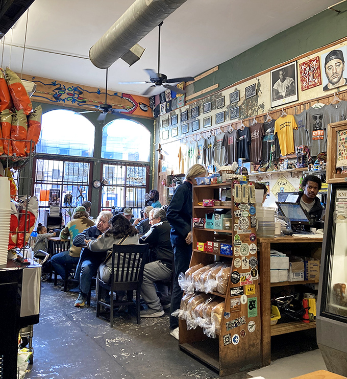 The dining area feels like eating in your eccentric uncle's kitchen&mdash;if your uncle happened to make the best sandwiches in Louisiana.