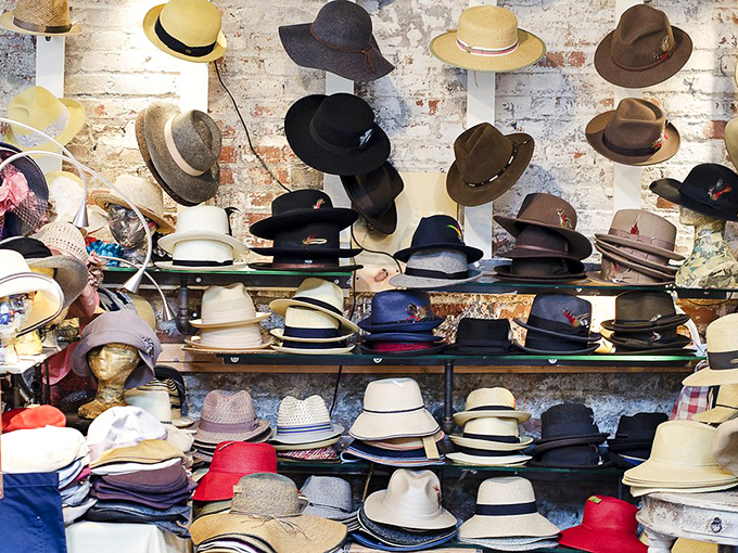 Hat paradise for the indecisive &ndash; from fedoras to sun hats. The perfect solution for bad hair days and sunny Brooklyn afternoons.