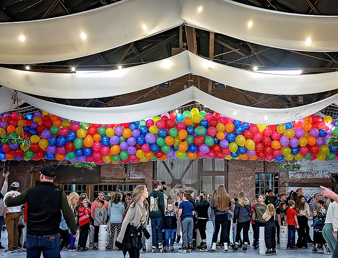 Celebrations take on magical dimensions in Grafton. This balloon drop transforms an ordinary gathering into a moment of collective joy.