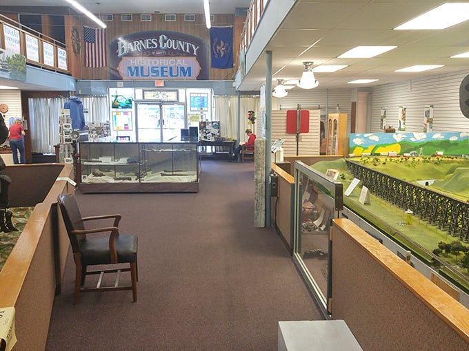 The Barnes County Historical Society Museum preserves yesterday's treasures with small-town dedication. Every display case holds memories that shaped this community.