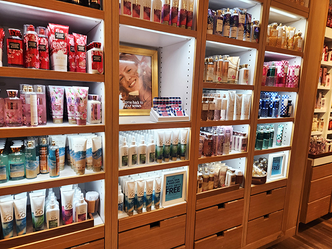 Bath & Body Works: where you enter for one hand soap and leave with seventeen scented products you didn't know you needed until now.