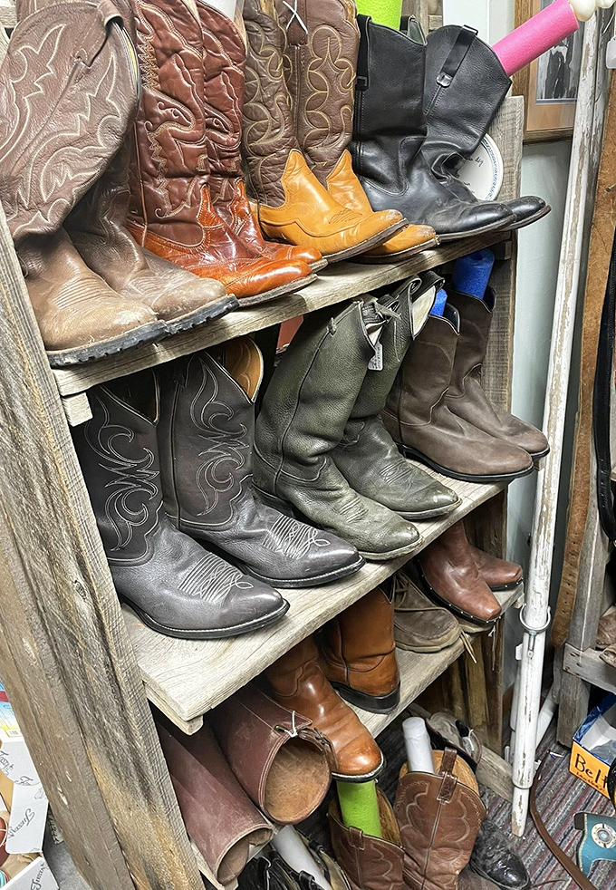 A battalion of well-worn cowboy boots stands at attention &ndash; each pair telling tales of dances, dust, and determination.