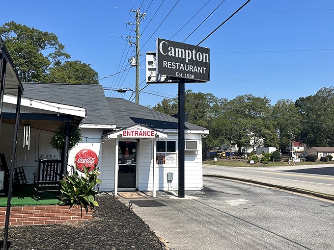 Campton Restaurant's unassuming exterior belies the Southern comfort food within&mdash;like finding out your quiet neighbor used to tour with The Rolling Stones.