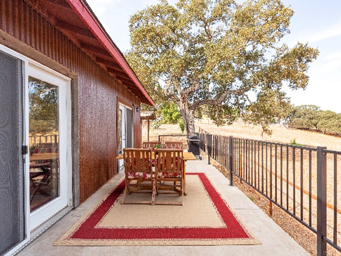 Your private deck overlooks rolling hills where the only thing scheduled is watching another spectacular Central Coast sunset.