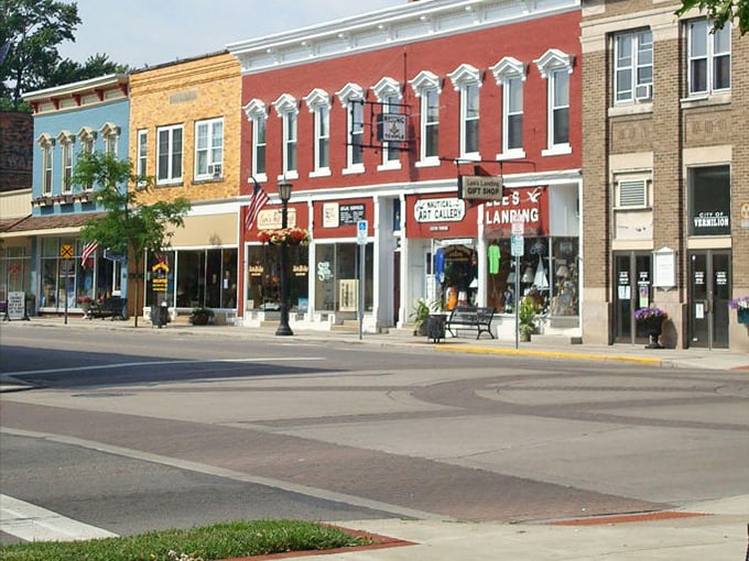 Downtown Vermilion's architectural rainbow of storefronts creates a Main Street so picturesque it feels like walking through a movie set about the perfect American small town.