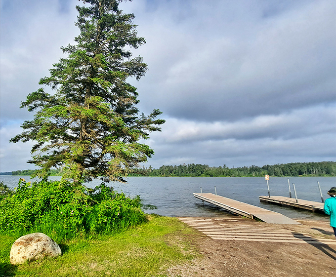 The boat dock offers a gateway to lake adventures—proving Minnesota's 10,000 lakes aren't just a license plate brag but a playground invitation.