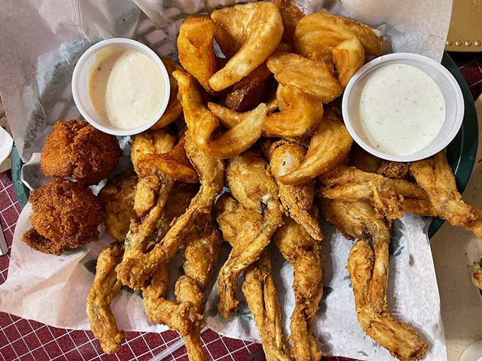 Frog legs that will make you forget every fairy tale you've heard&mdash;these princes are better served crispy with dipping sauce.