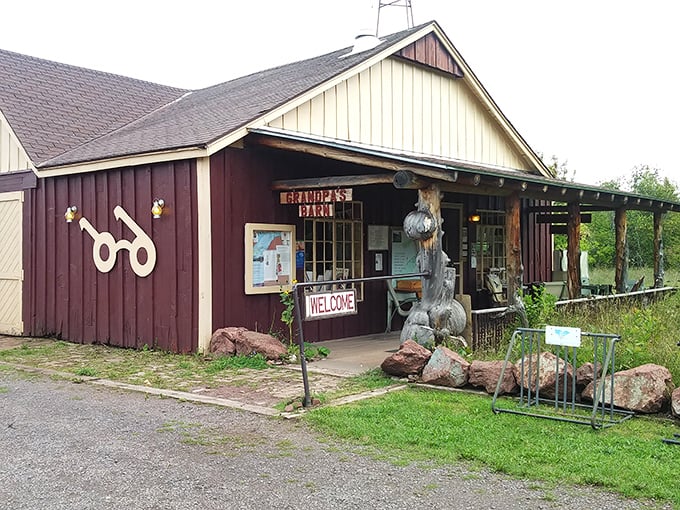 Grandpa's Barn welcomes visitors with rustic charm and the promise of treasures that tell Keweenaw's copper-rich stories.