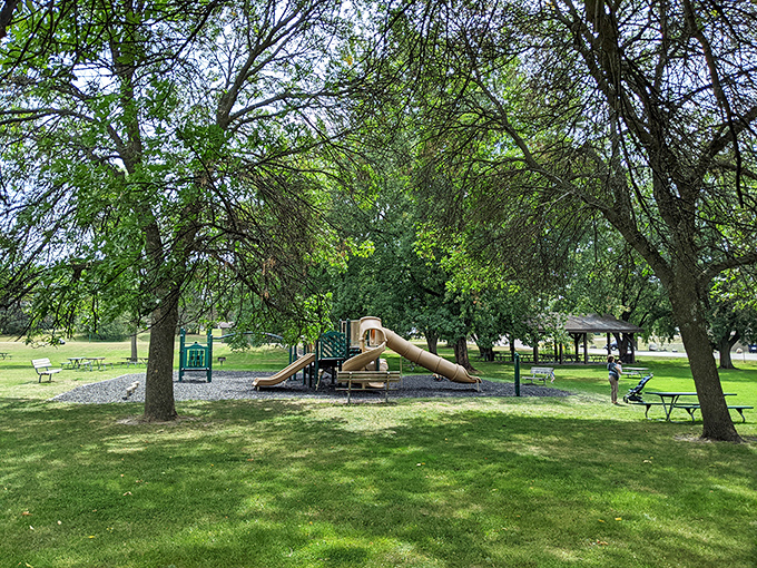 Hodag Park offers shady respite and playground adventures for the grandkids. Where childhood memories are made between ice cream stops.