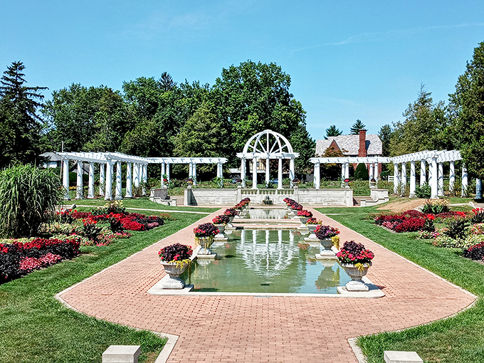 Lakeside Park's formal gardens channel European elegance in the heart of Indiana, proving you don't need a passport to experience beautifully designed public spaces.