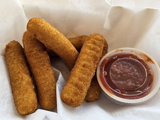 Mozzarella sticks: where cheese gets dressed up in its finest crispy outfit before taking a dip in marinara. A classic never goes out of style.