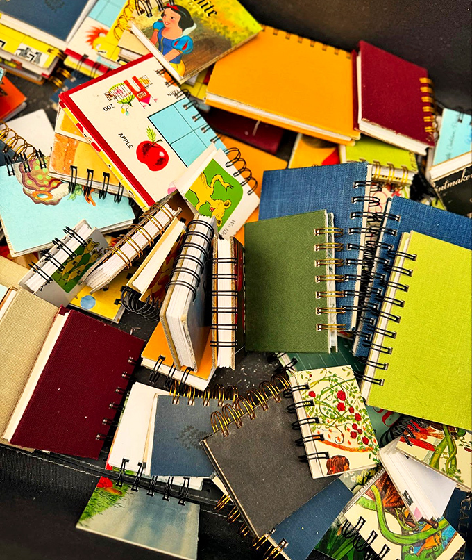 A jumble of notebooks begging to become journals, sketchbooks, or repositories for brilliant ideas and grocery lists.