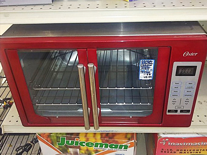 Even kitchen appliances find second lives here, ready to bake, roast, and toast in their next loving home.