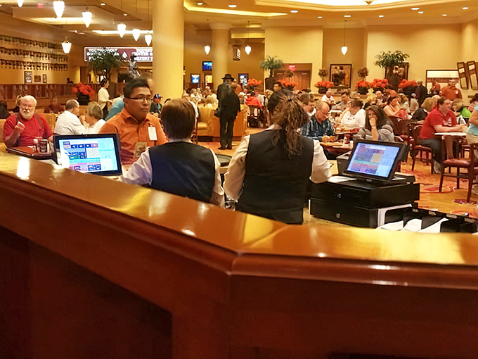 The host station &ndash; command central for the choreographed dance of seating hungry patrons and ensuring no one waits too long for their comfort food fix.