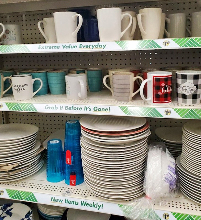 Mugs with personality that won't break the bank. That buffalo plaid "hello" mug is practically begging to be filled with your morning coffee.
