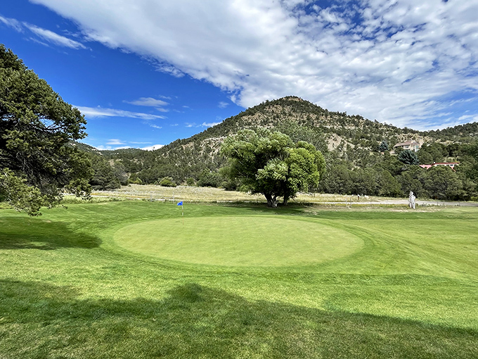 Raton Country Club's manicured greens defy the desert surroundings without defying modest budgets. Golf with mountain views that don't require a country club membership to enjoy.