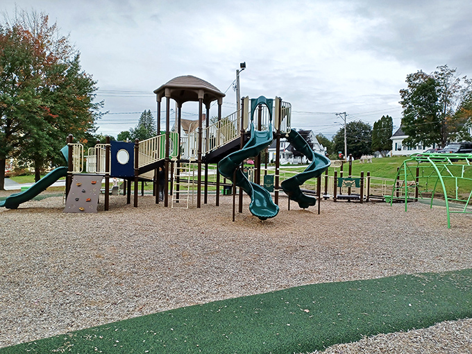Remich Park's playground offers family fun with mountain views &ndash; childhood memories just waiting to be made.