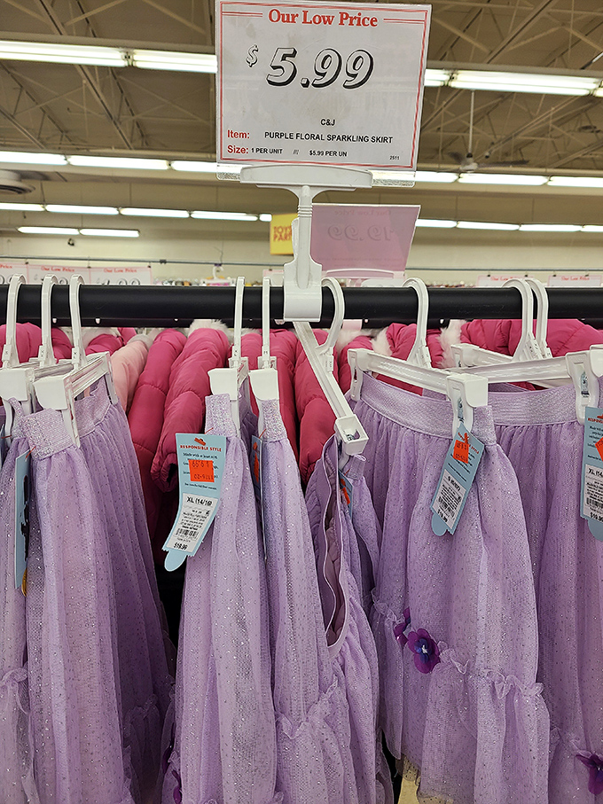Purple sparkly skirts that bring princess dreams to life for just $5.99. Proof that magic doesn't always require a castle-sized mortgage.