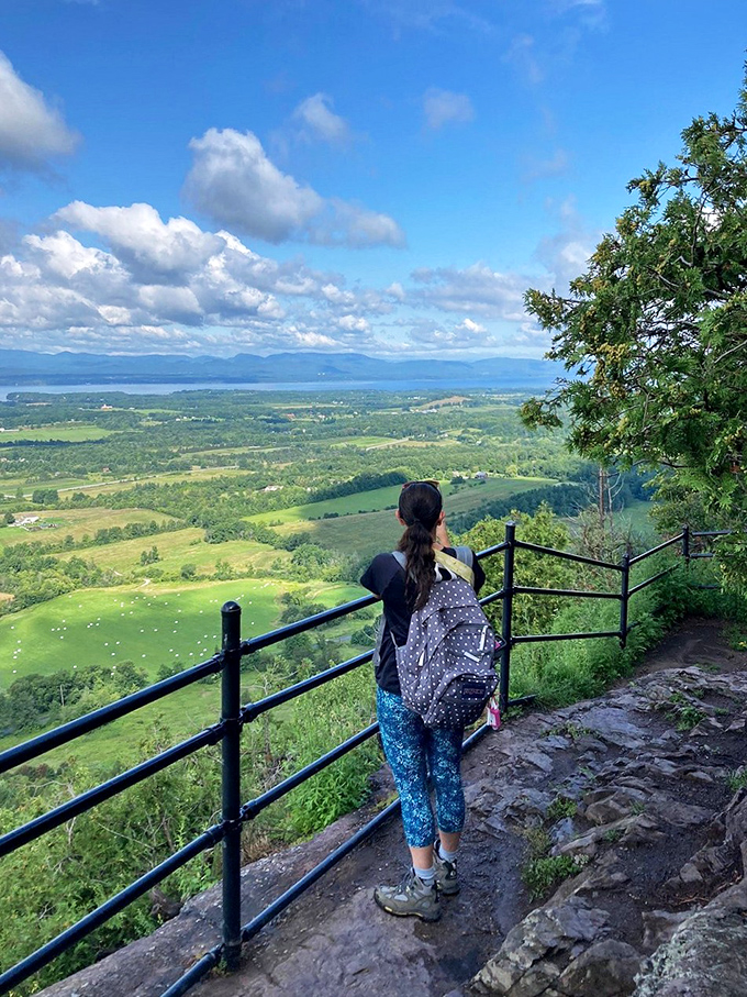The viewing platforms offer perfect vantage points where hikers can pause to appreciate Vermont's landscape tapestry.