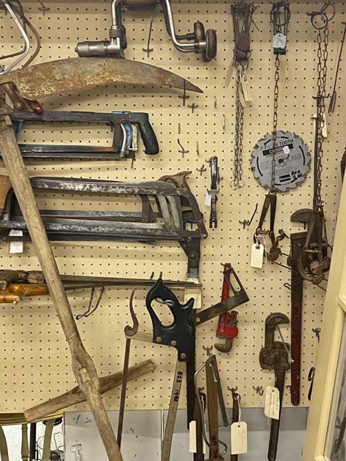 Tools with the patina of actual use&mdash;not decorative wall-hangers. These implements built Utah before power tools made everything sound like the dentist's office.