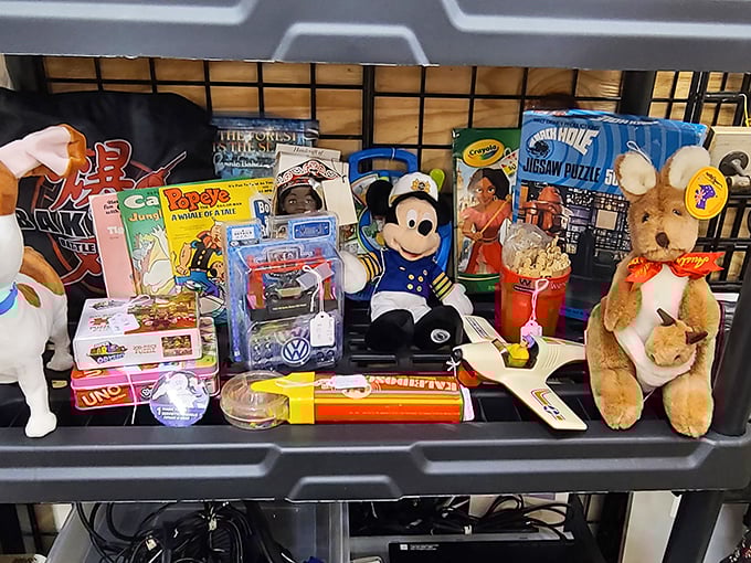 Childhood nostalgia alert! Mickey Mouse, teddy bears, and classic games await new homes at prices that'll make parents smile.