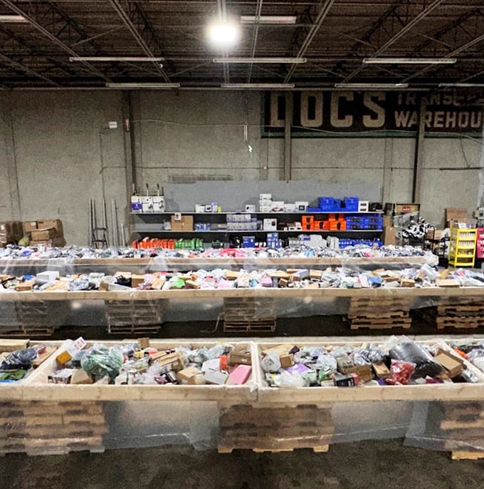 Organized chaos at its finest&mdash;bins overflowing with household goods, each one a potential solution to a problem you didn't know you had.